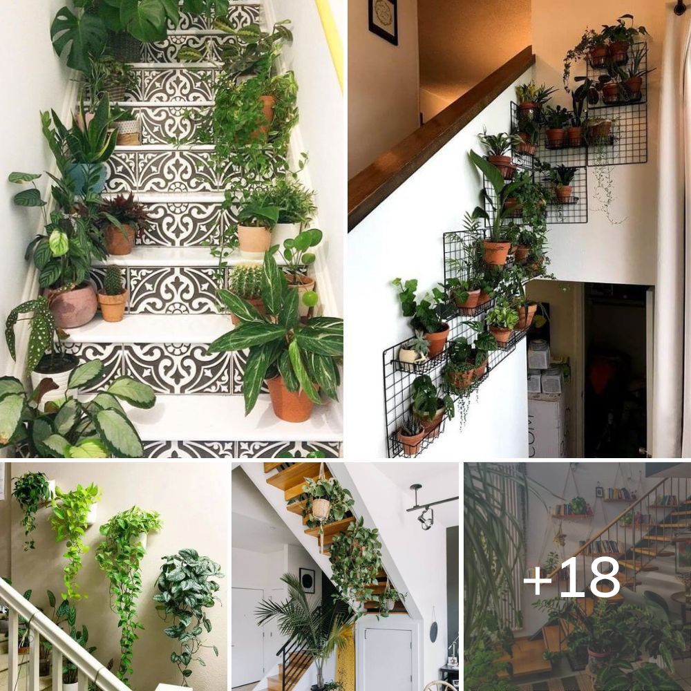 18 Inspiring Green Indoor Gardens On The Staircase - ZuneTalk Green
