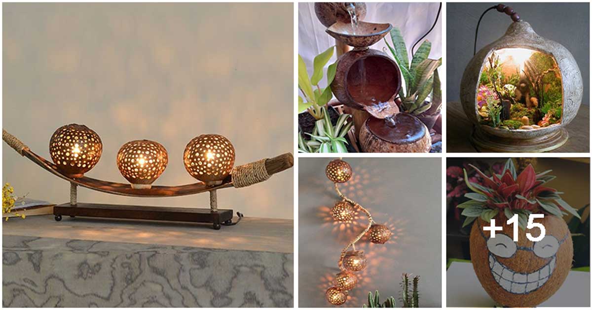 20 Striking DIY Coconut Shell Ideas to Decorate Your Home - ZuneTalk Green